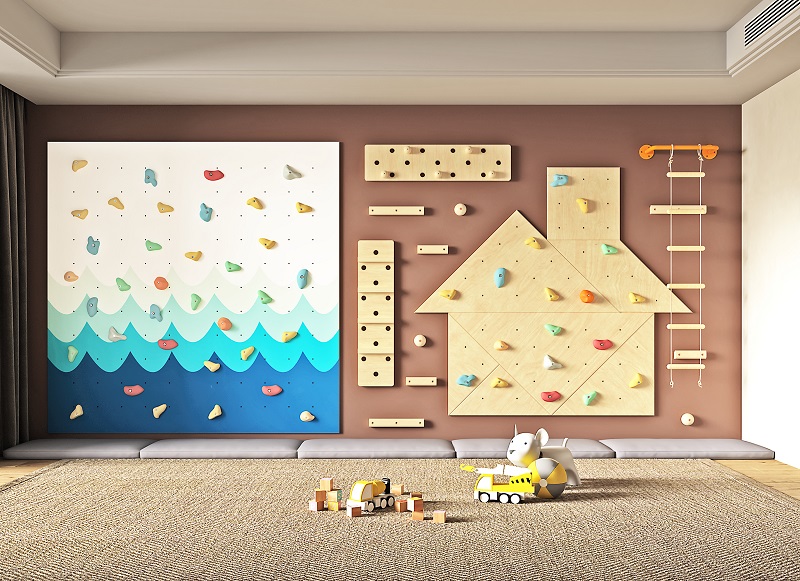 Quick-to-install Home Climbing Wall,Unique Home Fitness for Kids Indoor ...